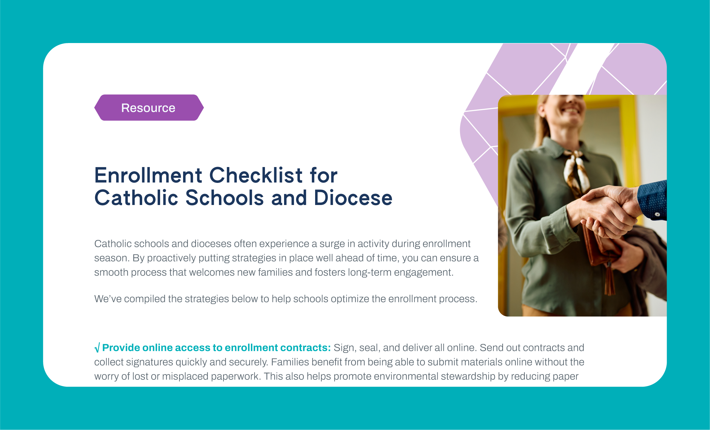 Enrollment Management: Catholic Schools and Diocese Checklist